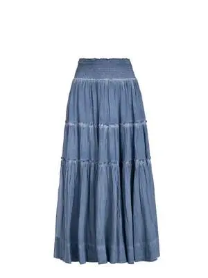 CHANGE OF SCENERY Charlie Tiered Maxi Skirt - Blue
