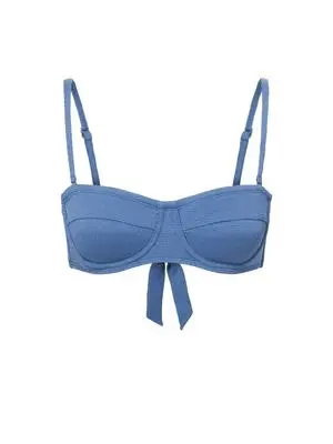 CHANGE OF SCENERY Nellie Metallic Pique Underwire Balconette Top - Blue