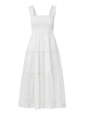 CHANGE OF SCENERY Kristen Cotton Lace Midi Dress - White