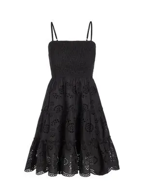 CHANGE OF SCENERY Hannah Embroidered Eyelet Cotton Dress - Black
