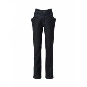 GAO REPUBLIC Indigo Denim High-rise Jeans With Flared Legs