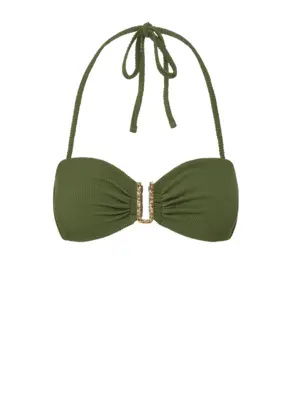 CHANGE OF SCENERY Embellished Bandeau Swim Top - Green