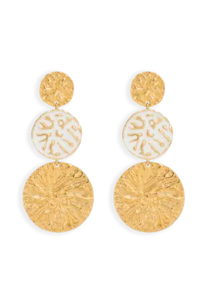 LAVANI JEWELS Lavani Jewels Geyser Drop Earrings With 22-Karat Gold Plating White