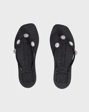 VELOUR Tapered Pearl Ibiza Embellished Flip-flops
