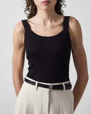 BY MALENE BIRGER Ribbed Tank Top - Black