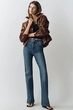 Good American Soft Tech Good Classic High-rise Bootcut Jeans - Indigo