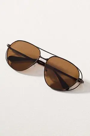 I-SEA Metal Aviator Sunglasses - Brown