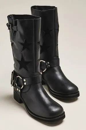 Moto Style Pull-On Boots