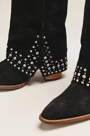 DINGO Howdy Honey Embellished Leather Boots - Black