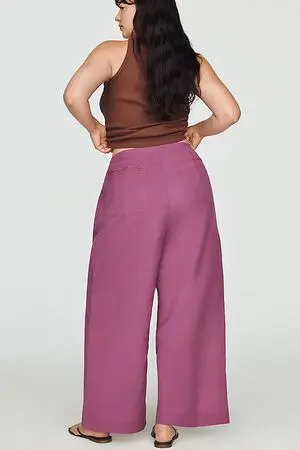 Chinti & Parker Linen Cotton Wide-leg Pants - Magenta