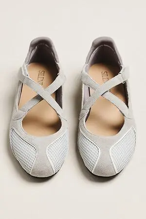 SILENT D Arona Cross-strap Flats - Grey