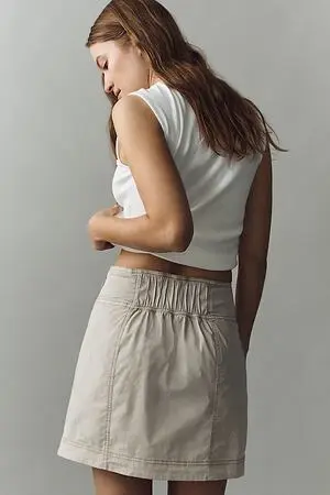 PILCRO Ruched Slim Mini Skirt