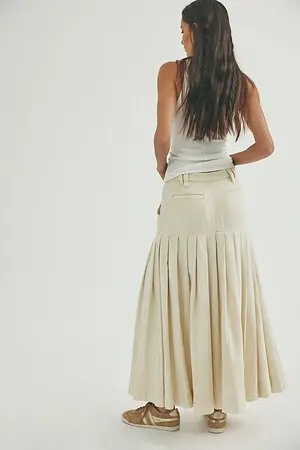 Free People 53rd Street Chino Maxi Skirt