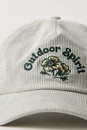 Free People Corduroy Baseball Cap With Embroidered Detail - Rain