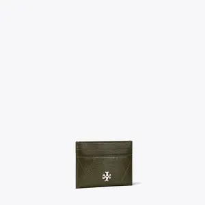 Tory Burch Charlie Quilted Card Case - Dark Olive