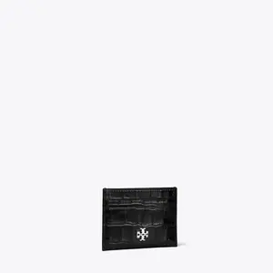 Tory Burch Charlie Croc-embossed Card Case