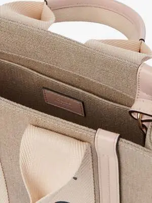 Chloé Woody Linen And Leather Tote Bag - Beige