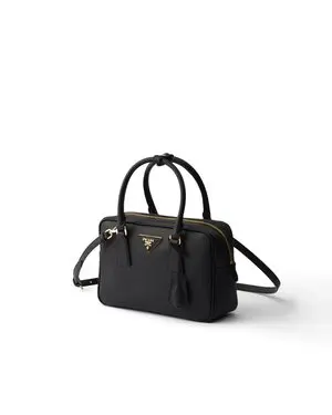 Prada Small Saffiano Leather Top-handle Bag - Black