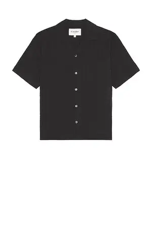 CORRIDOR Paisley Embroidery Short Sleeve Shirt - Black