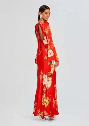 Hemant & Nandita Hibi Back Ties Maxi Dress - Orange