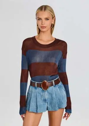 SEROYA Hana Metallic Knit Top