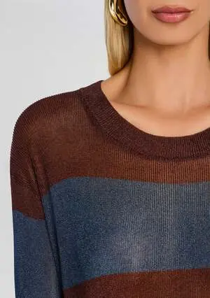 SEROYA Hana Metallic Knit Top