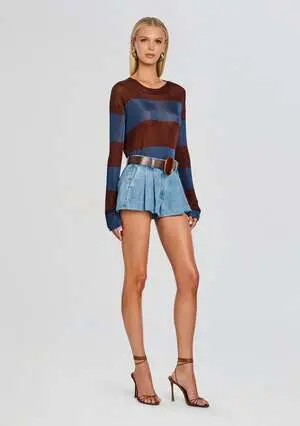 SEROYA Hana Metallic Knit Top