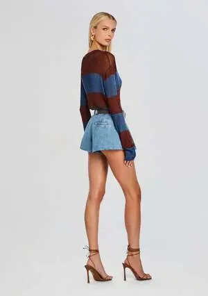 SEROYA Hana Metallic Knit Top