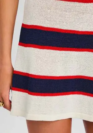 SEROYA Azriel Knit Mini Dress With Stripes