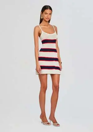 SEROYA Azriel Knit Mini Dress With Stripes