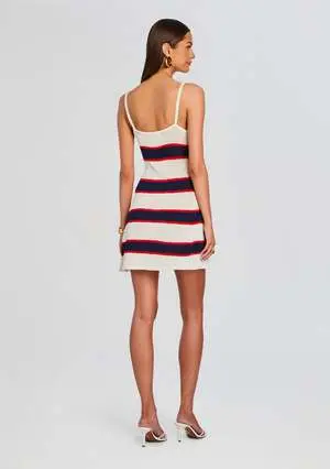 SEROYA Azriel Knit Mini Dress With Stripes