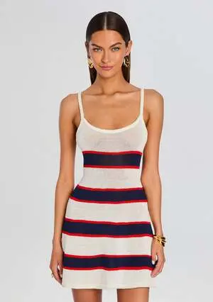 SEROYA Azriel Knit Mini Dress With Stripes