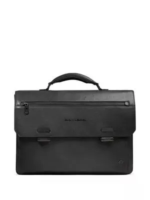 PIQUADRO Leather Laptop Briefcase - Black