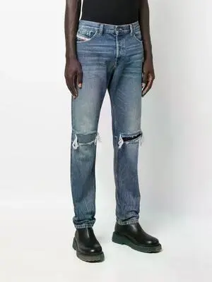 DIESEL® 1995 Ripped Straight-leg Jeans - Blue