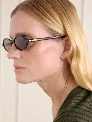 Bottega Veneta Round Frame Acetate Sunglasses