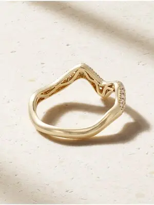 Shay 18-karat Diamond Wave Ring