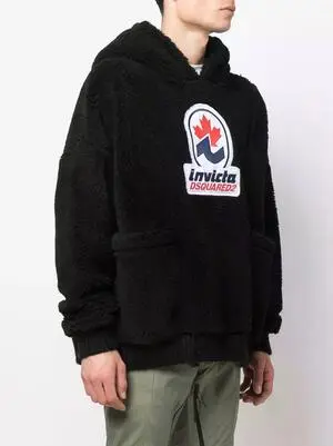 Dsquared2 Logo Patch Fleece Hoodie