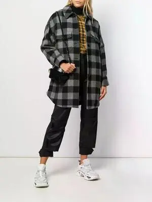 Woolrich Single-breasted Check Coat