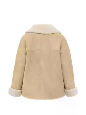 Dsquared2 Beige Lambskin Patch-pocket Coat
