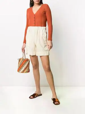 Woolrich Linen-cotton Blend Wide Leg Shorts