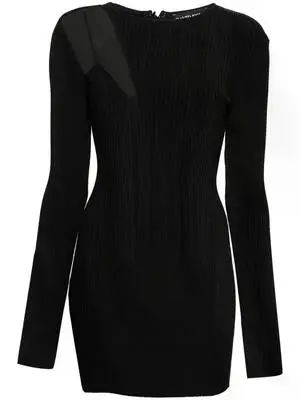 David Koma Mesh Ribbed Mini Dress