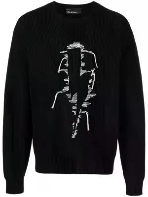 Neil Barrett Bolt Motif Cotton Blend Jumper