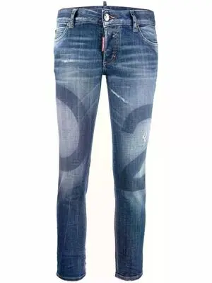 Dsquared2 Cropped Logo Jeans