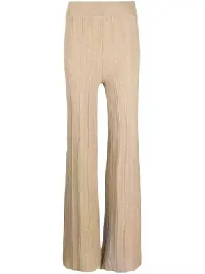 Remain Birger Christensen Sand Beige Knitted Flared Trousers