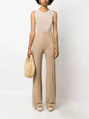Remain Birger Christensen Sand Beige Knitted Flared Trousers