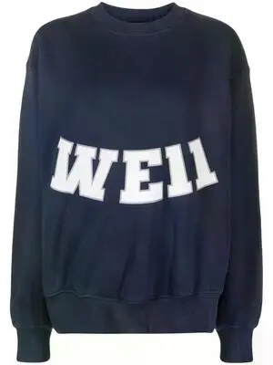 We11Done Logo Print Cotton Sweatshirt