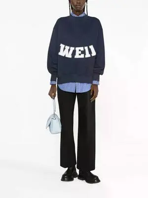 We11Done Logo Print Cotton Sweatshirt