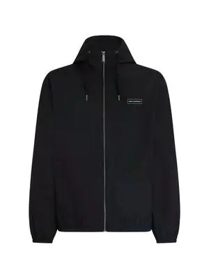 Karl Lagerfeld Logo Patch Hooded Jacket