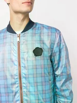 Viktor & Rolf Tartan Check Bomber Jacket With Rubberised Logo Detail