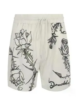 DOMREBEL Graphic Print Drawstring Shorts